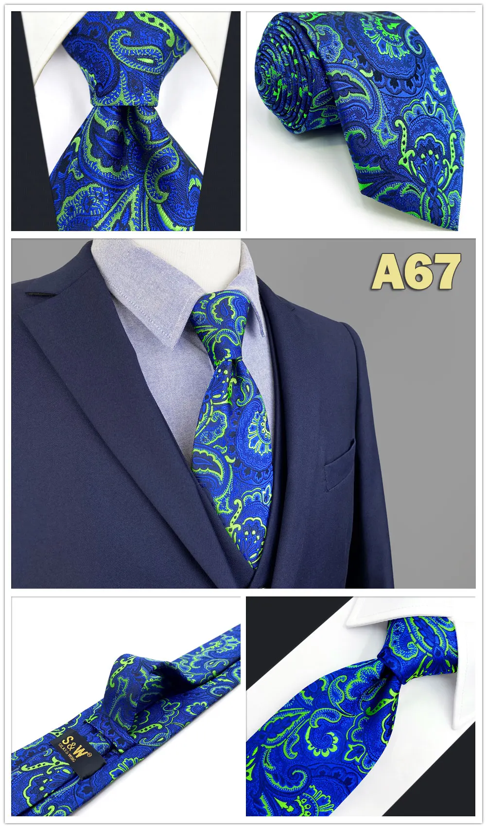 La cravatte,AX58--Cravate Paisley En Soie Extra Longue Pour Homme ...
