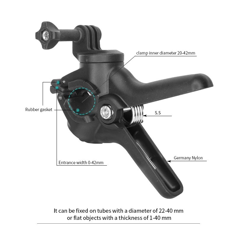VIN-mounts-New-Design-Tough-Clamp-Spring-clamp-base-for-Action-Camera ...