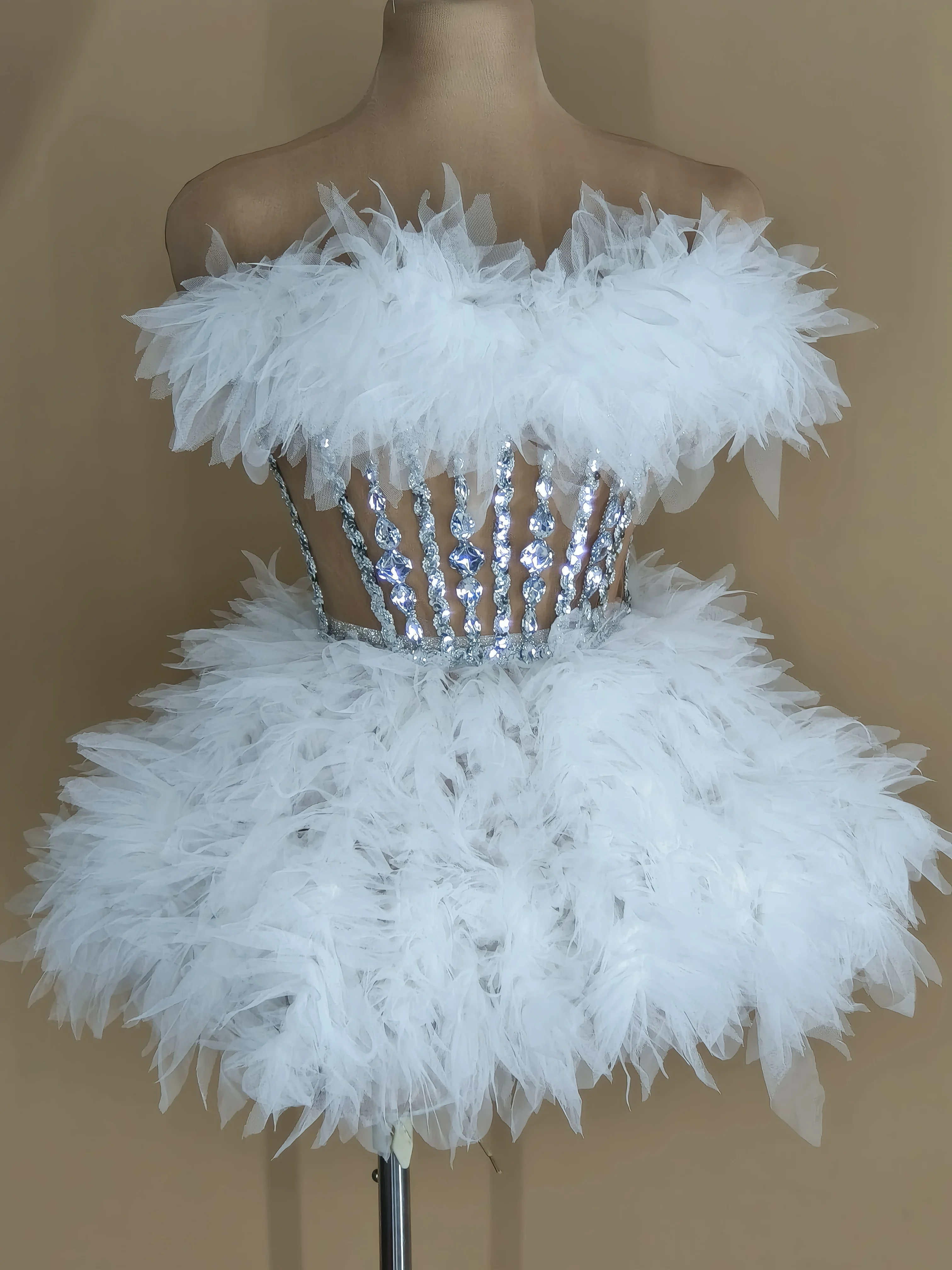 AK-costume-bar-Valentine-s-Day-powder-puff-gauze-skirt-diamond-dress ...
