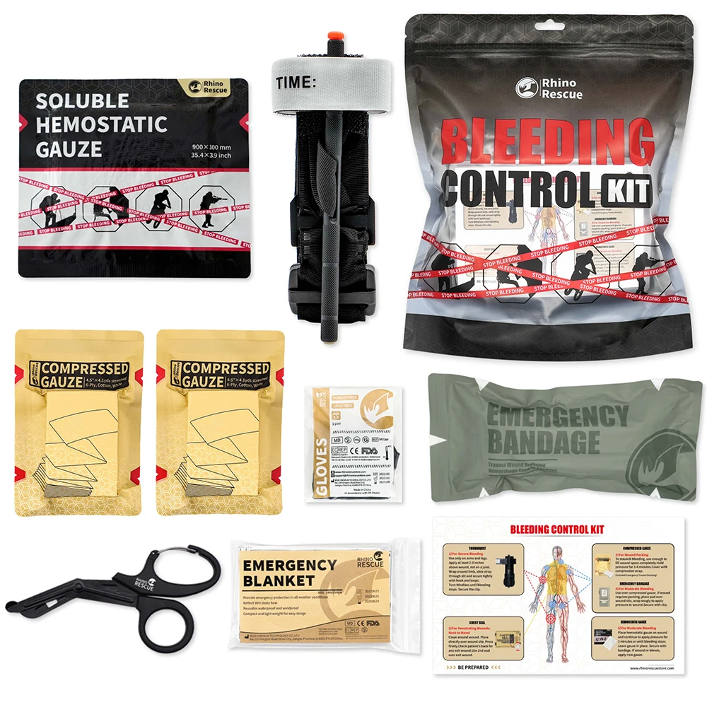 Kit Individual de Controle de Sangramento RHINO RESCUE, Kit De Trauma ...
