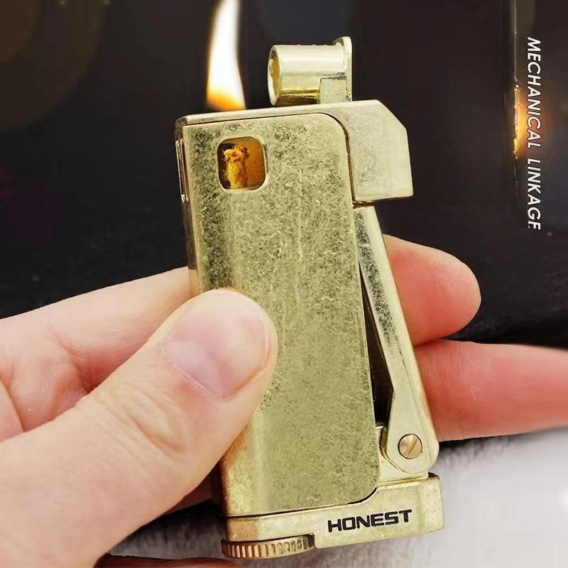 Baicheng-Pure-Copper-Kerosene-Lighter-Flint-Lighter-Classic-Retro ...