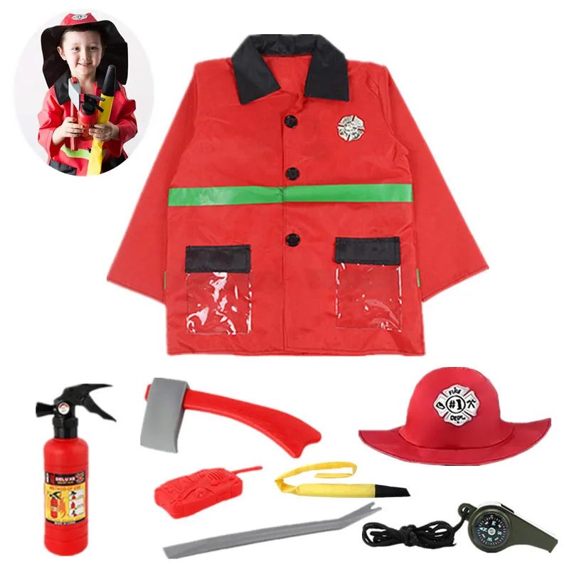 Toddler Firefighter Costume Halloween Role Play Set with Water Gun ...