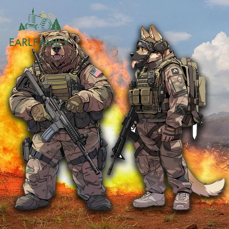 EARLFAMILY-13cm-for-America-Bear-Soldier-Army-Car-Sticker-Animal-Danger ...