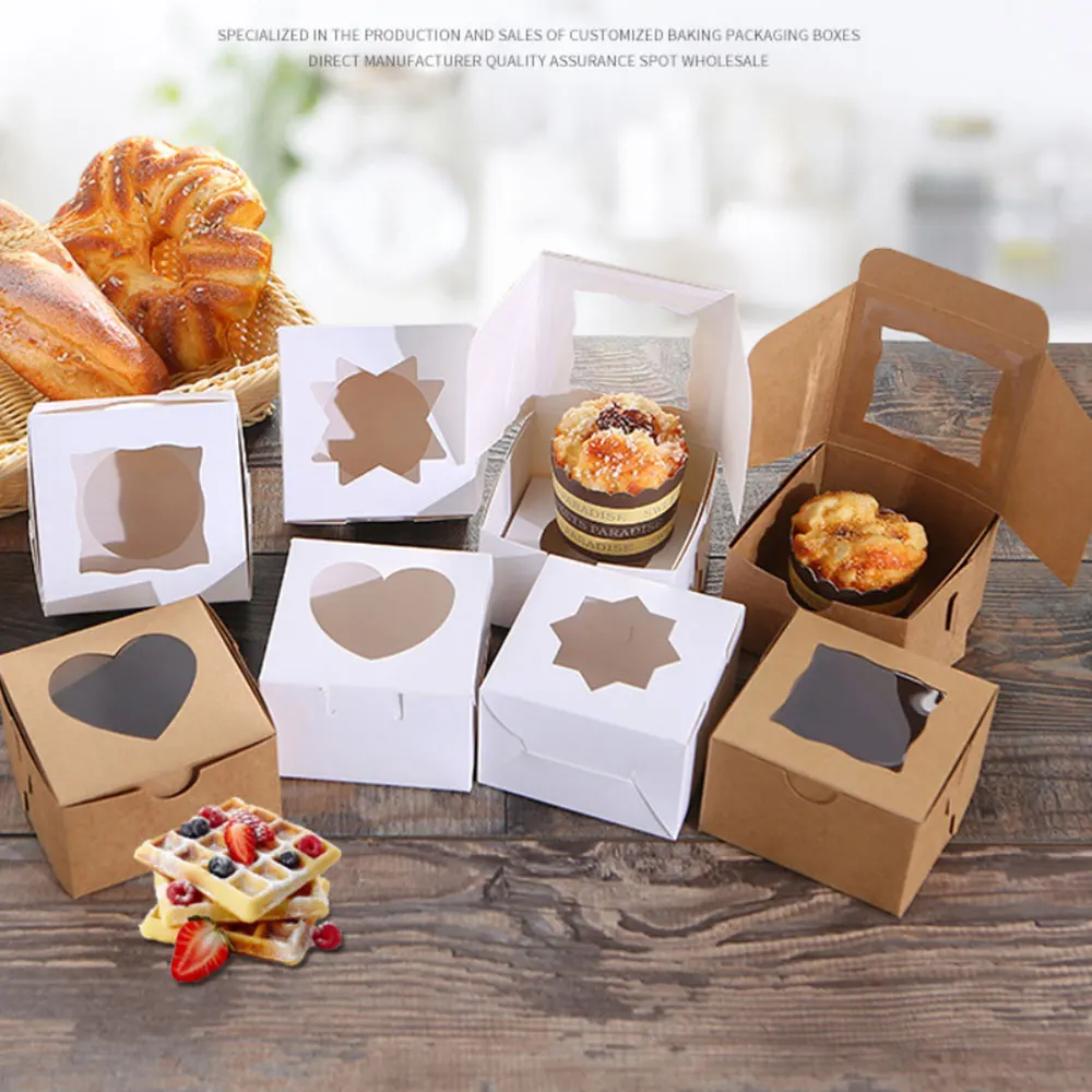 5-10pcs-Kraft-Paper-Cake-Boxes-With-Window-Wedding-Birthday-Party-Decor ...