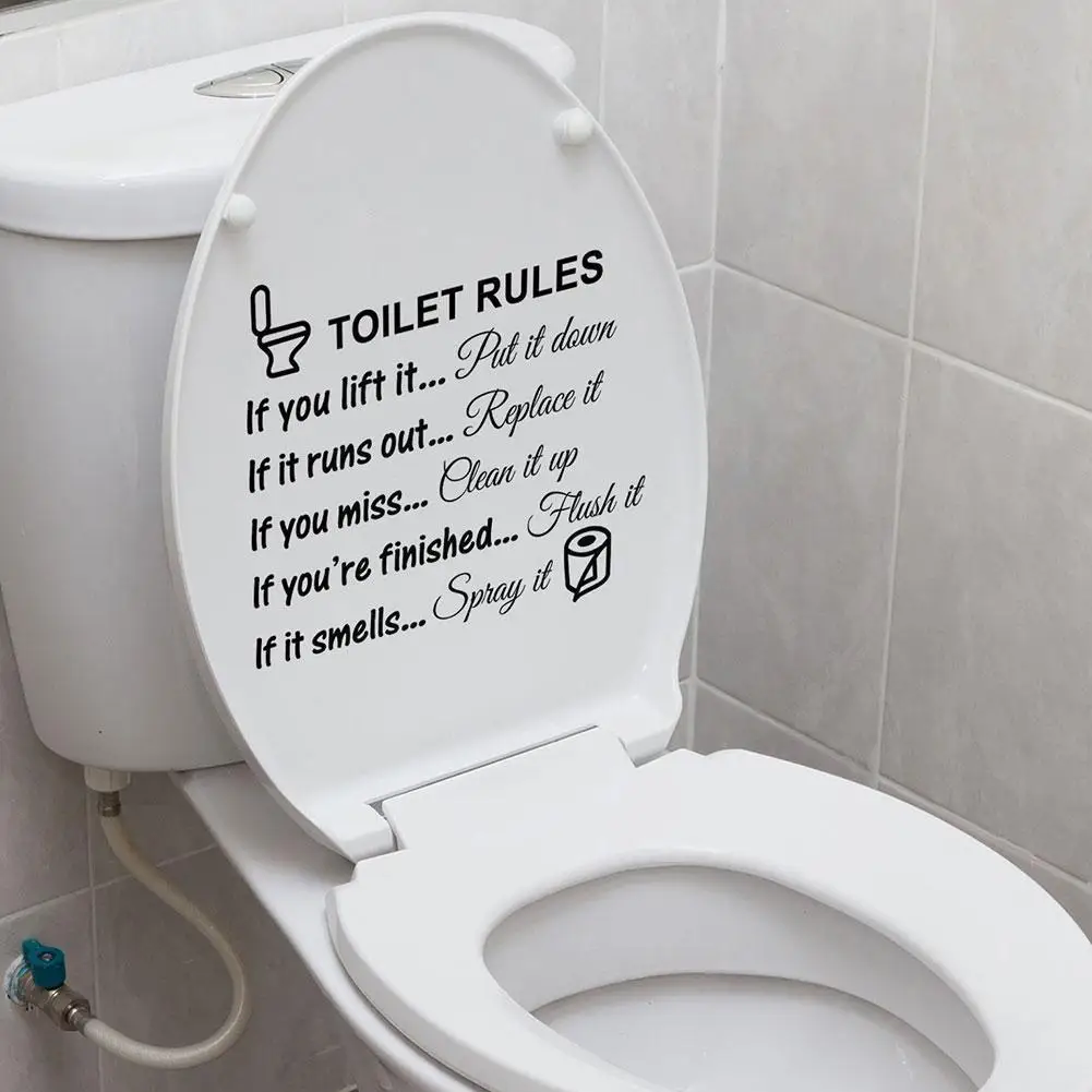 Reminder Writing Toilet Stickers Diy Wc Washroom Models Posters Decals ...