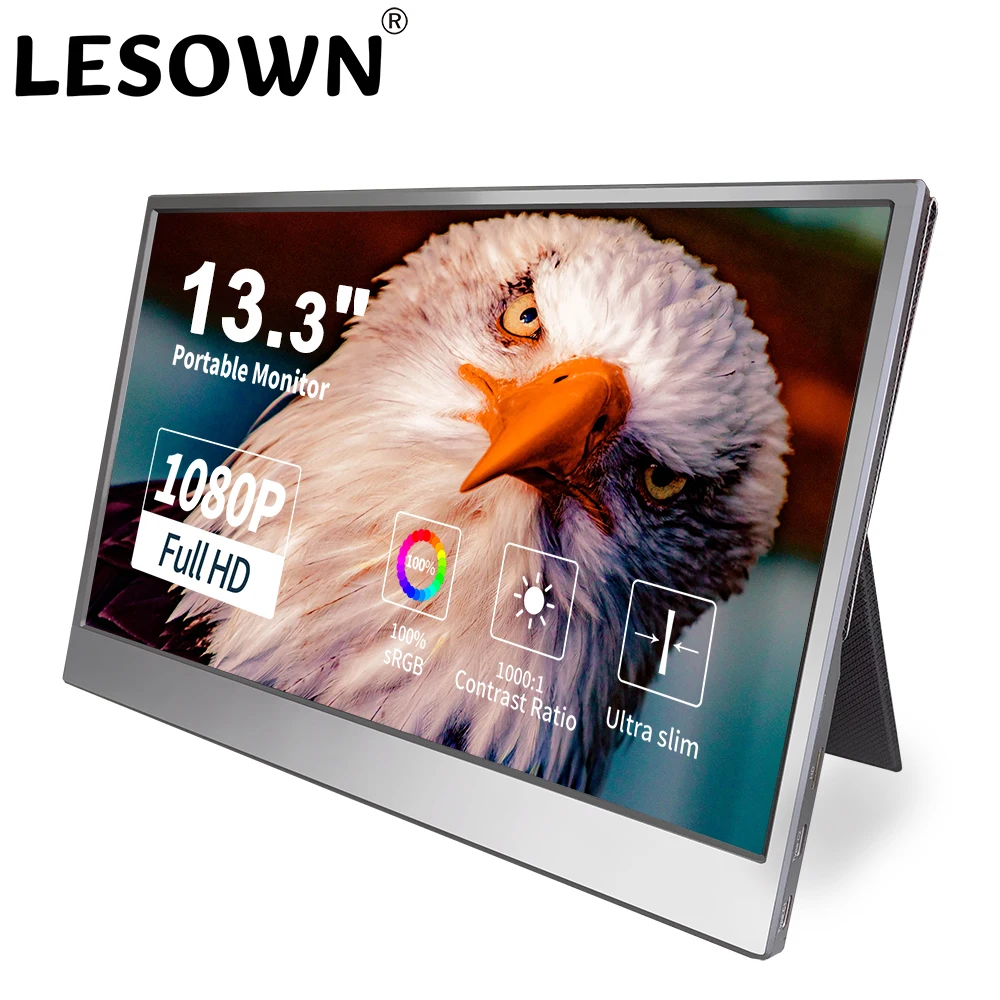 Portable-Monitor-13-3-inch-LESOWN-External-1080P-Monitor-Ultra-Slim ...