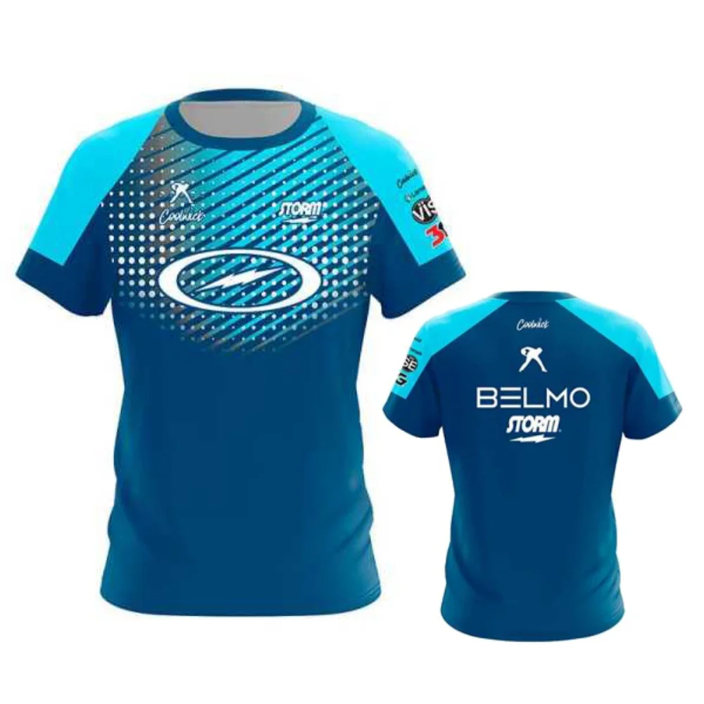 2025 Summer Men's Storm Belmo The Get Back Blue CoolWick Bowling Jersey ...