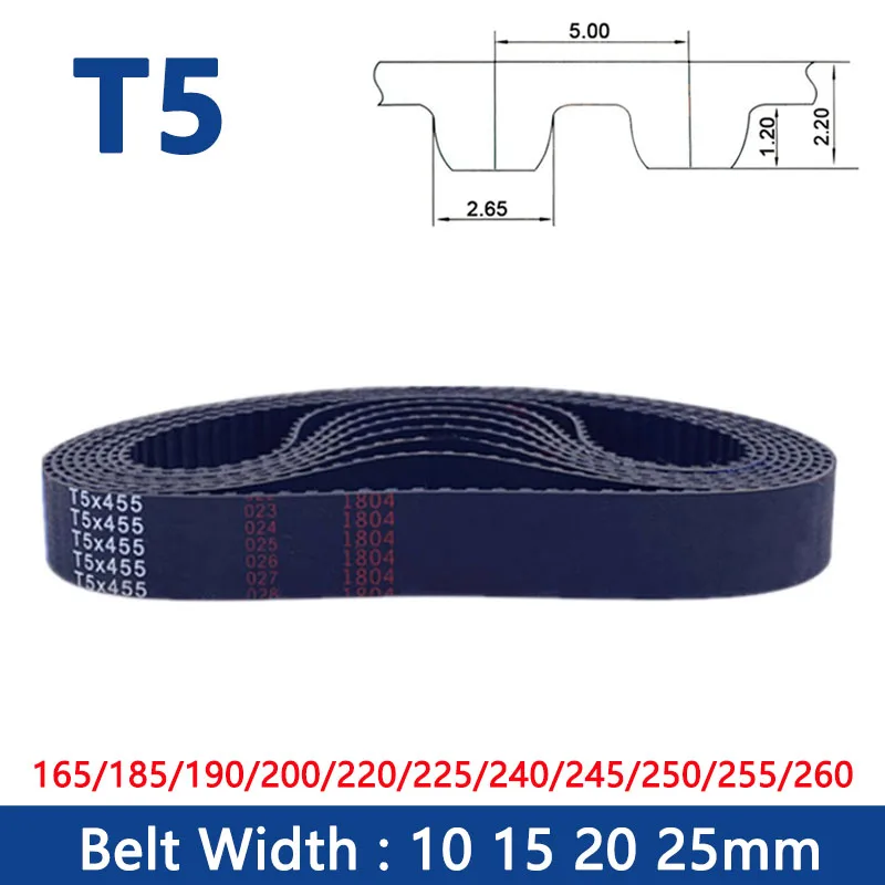1PCS-T5-Timing-Belt-Width-10-15-20-25mm-Rubber-Closed-Loop-Synchronous ...