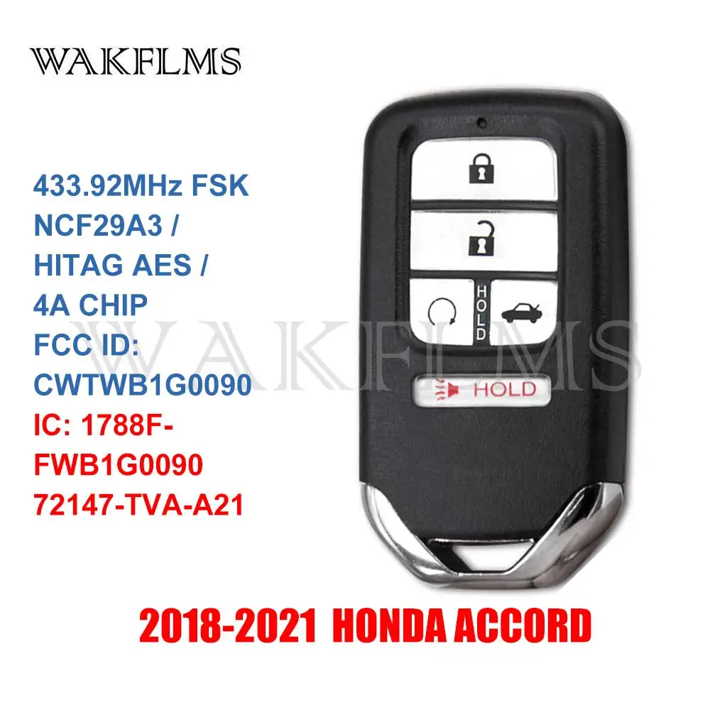 Fob-Assy-For-Honda-Accord-2018-2019-2020-2021-5-Buttons-433-92MHz-4A ...