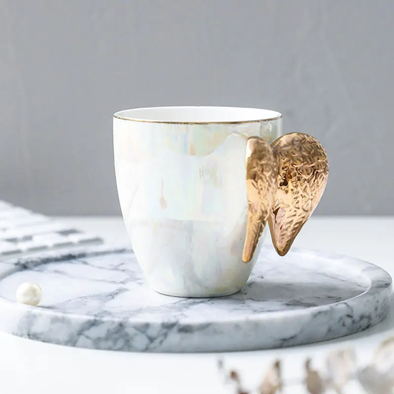Ceramic-Fairy-Cup-with-Golden-Angel-Wings-Pearl-Glaze-Creative-Coffee ...
