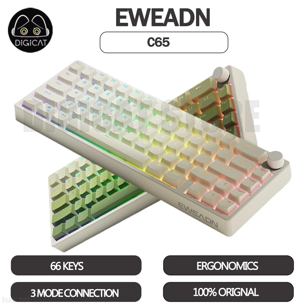 EWEADN-C65-Keyboard-Gamer-mekanis-papan-ketik-kantor-ditukar-3-Mode-USB ...
