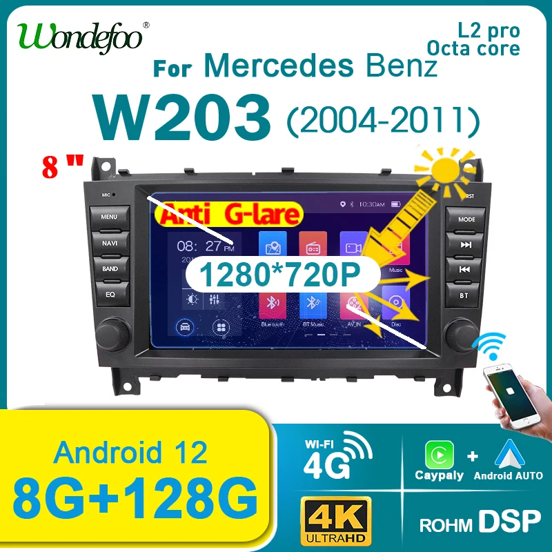 Radio con GPS para coche, reproductor Multimedia con Android 12, 8 ...