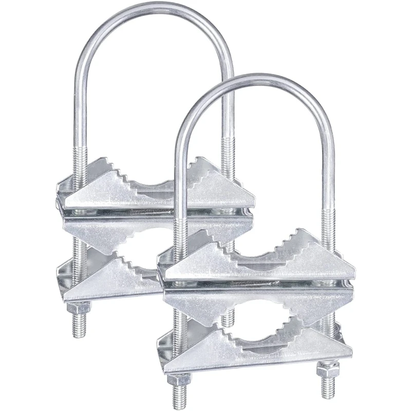Double-Antenna-Mast-Clamp-V-Jaw-Bracket-U-Bolts-Pipe-Mounting-Hardware ...