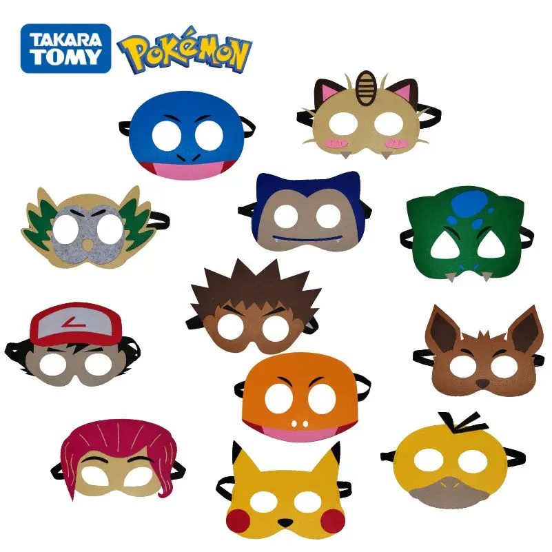 12Pcs-Pokemon-Felt-Mask-Anime-Cosplay-Pikachu-Eevee-Eye-Mask-Kids ...