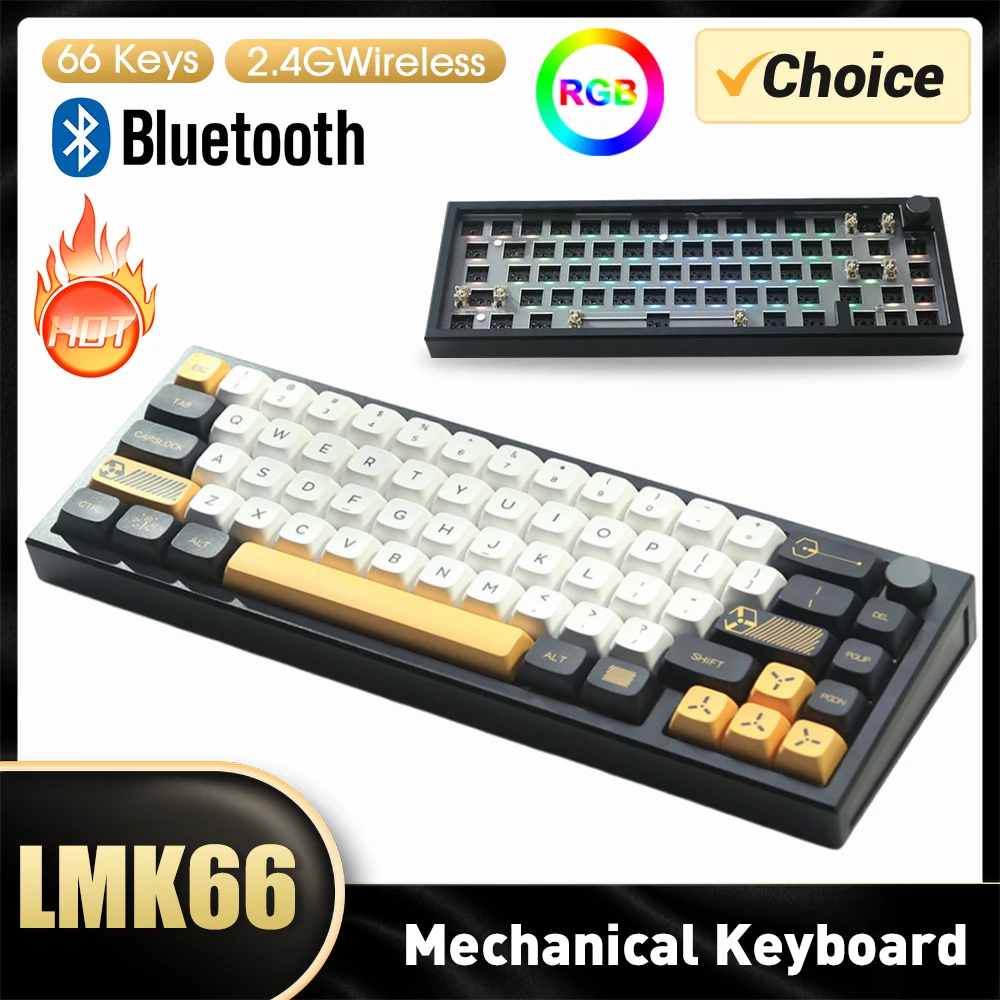 LMK66-Mechanical-Keyboard-Kit-Bluetooth-2-4G-Wireless-RGB-Backlit ...