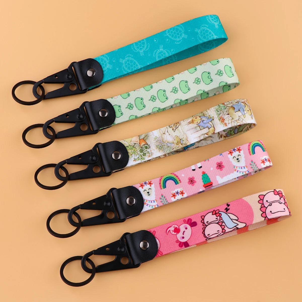 Cute Alpaca Short Rope Wrist Strap Cartoon Rabbit Lanyard for Keys Car ...
