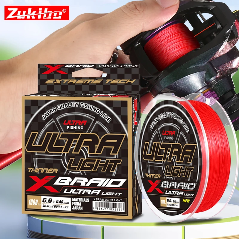 ZUKIBO-ULTRA-LIGHT-Japan-8-Strands-Red-Braided-Fishing-Line-The-Best ...