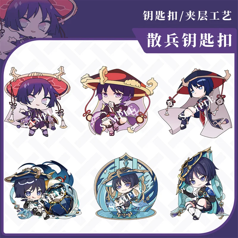 Anime-Genshin-Impact-Figure-Key-Ring-Acrylic-Kawaii-Scaramouche ...