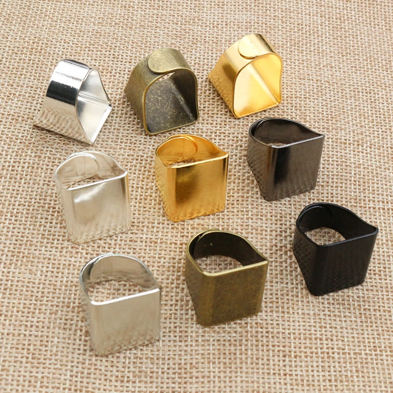 5pcs 20mm Classic 6 Colors Plated Brass Square Adjustable Ring Settings ...