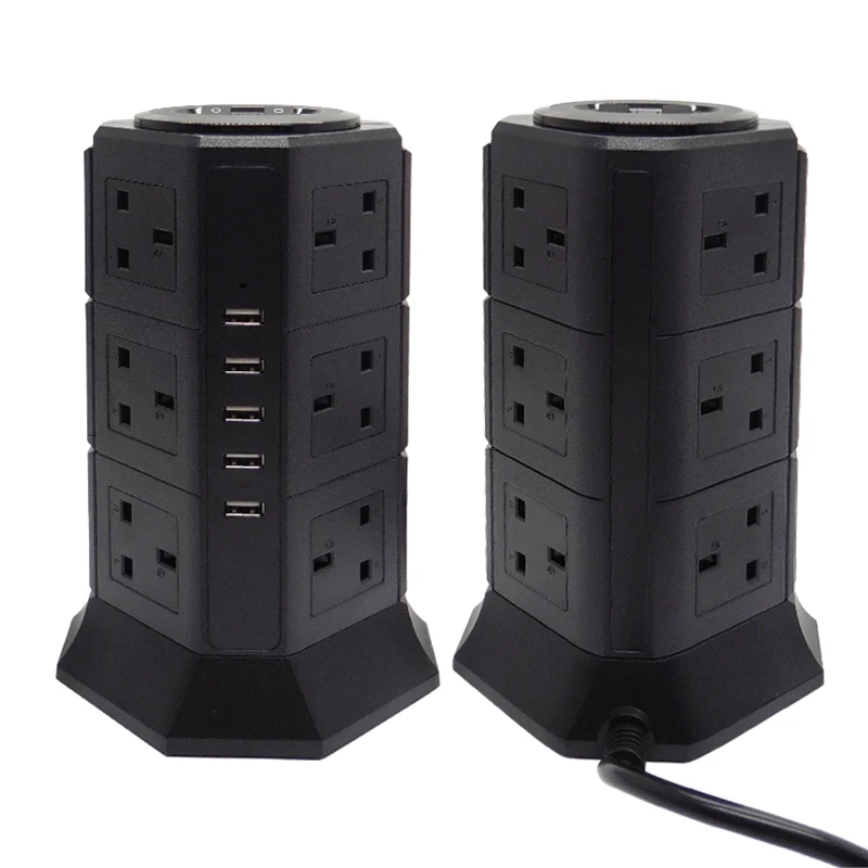 Tower Type Overload Protection Desktop Extension Socket Power Strip ...