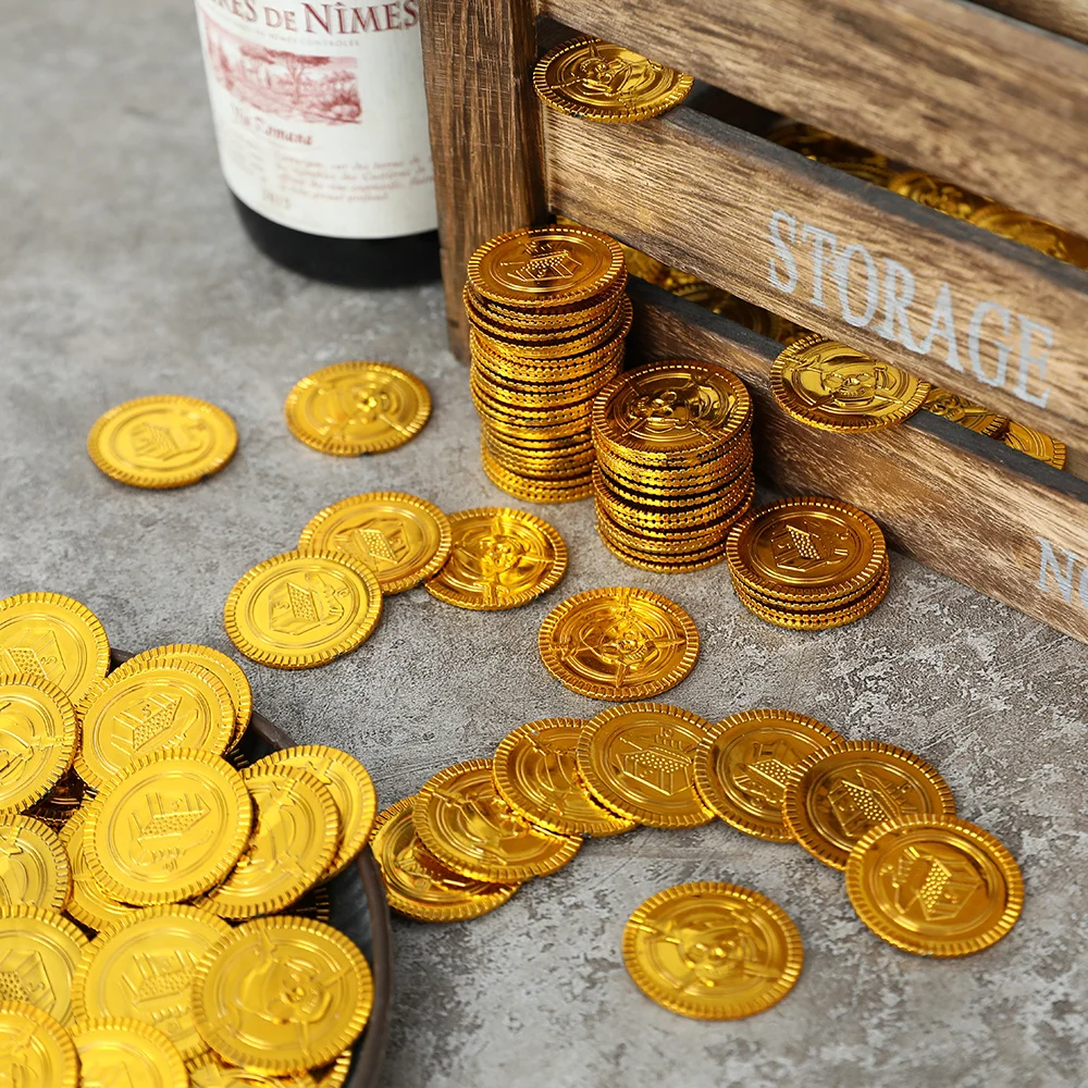 Plastic-Pirate-Gold-Coins-Halloween-Kids-Birthday-Party-Decorations ...