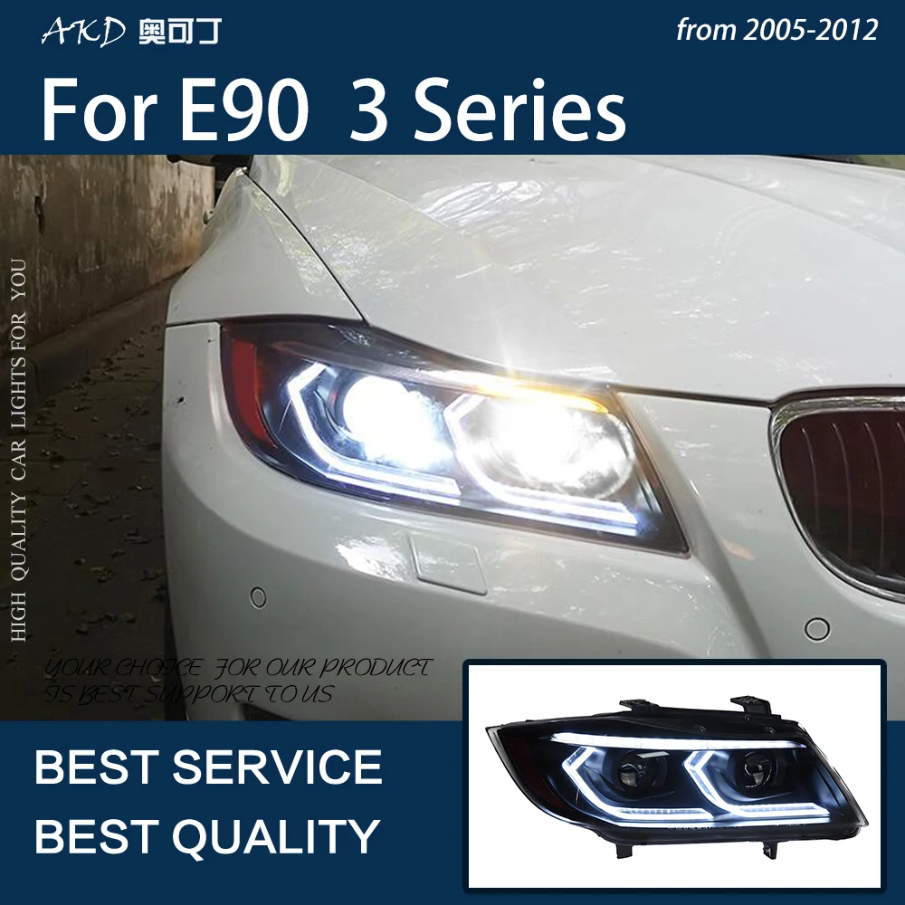 Car-Lights-For-BMW-E90-3Series-2005-2012-LED-Auto-Headlight-Assembly ...