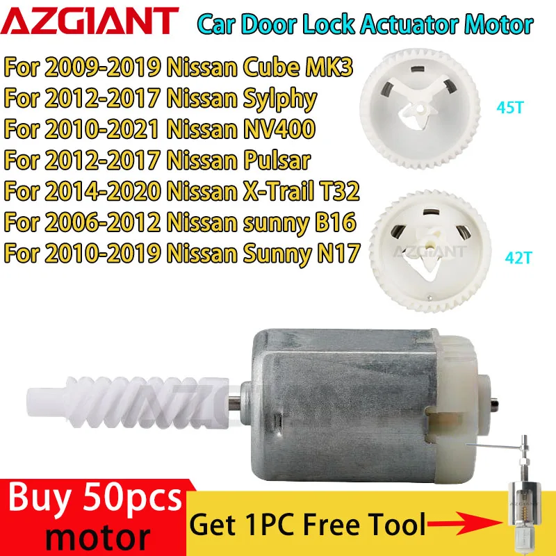 Azgiant Car Door lock with adjusting Motor Gear for Nissan Sunny N17 ...