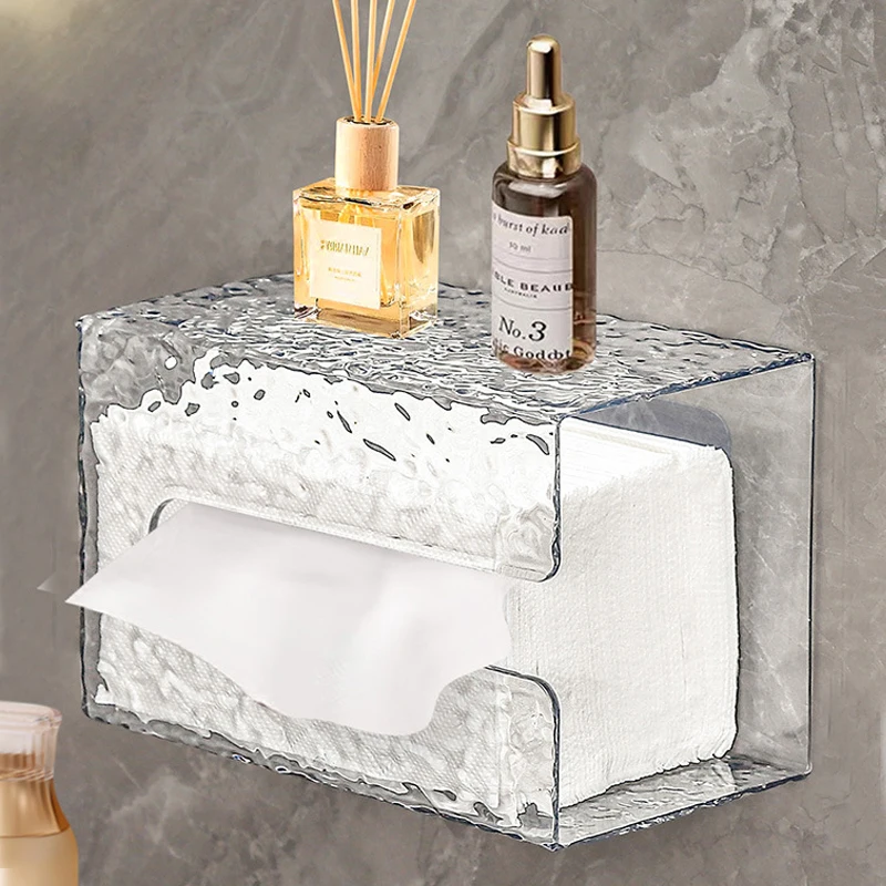 Wall-Mounted-Tissue-Boxes-Toilet-Paper-Container-Holders-Punch-Free ...