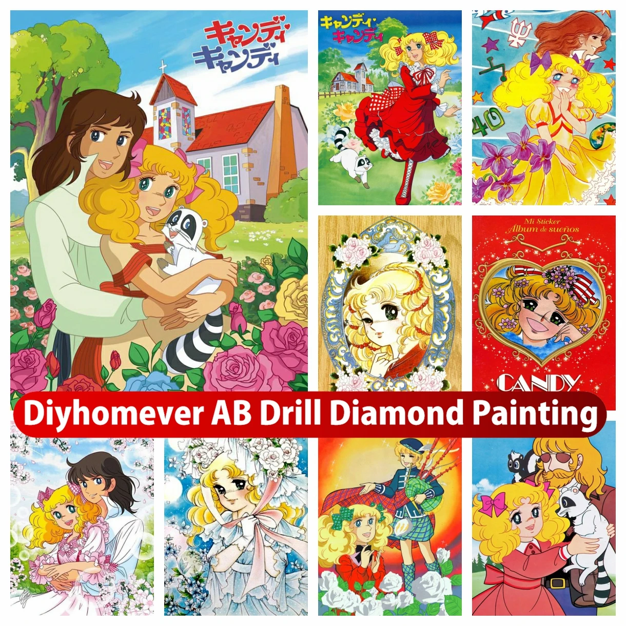 Candy-Candy-Girl-Flower-AB-Diamond-Painting-Mosaic-Japanese-Anime-Cross ...