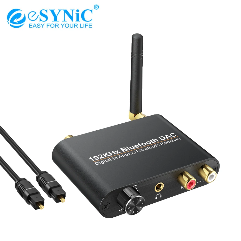 eSYNiC Bluetooth Compatible DAC With Volume Control 192k Digital ...
