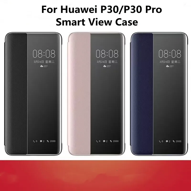 Headset Huawei P30 Pro 3 5mm Klinke Original Smart View Case For Huawei P30 Pro Auto Sleep Wake ...