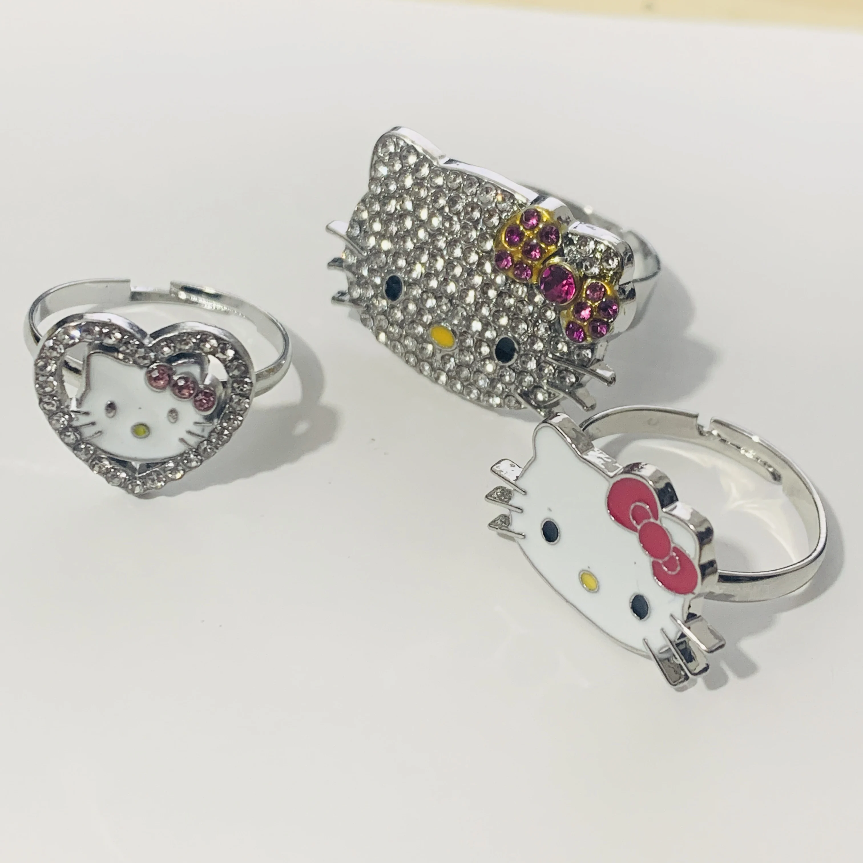 Cute-Hello-Kitty-Rings-Anime-Sanrio-Couple-Fashion-Adjustable-Diamond ...