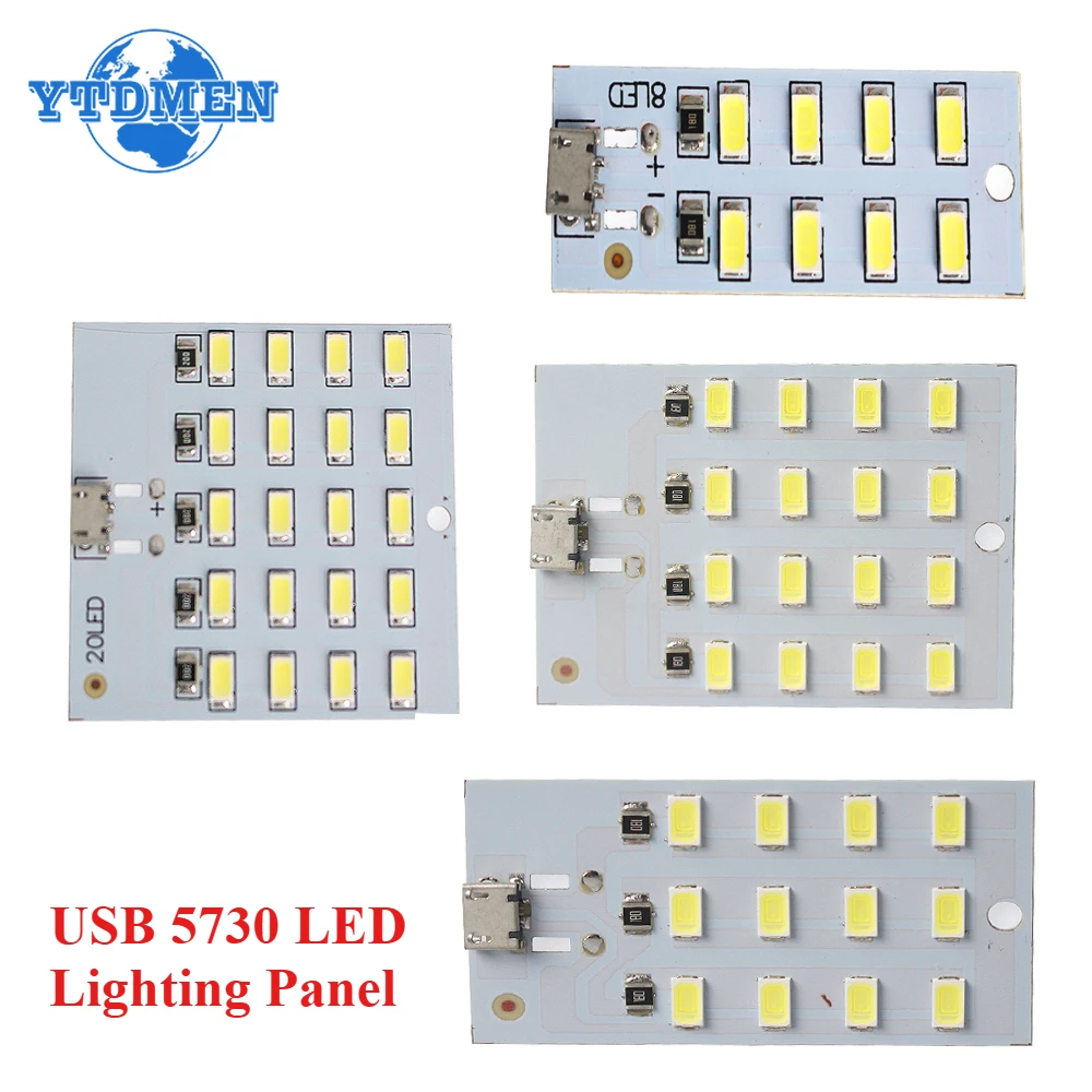Mirco USB 5730 LED Lighting Panel USB Mobile Light Emergency Light Night Light White 5730 SMD 5V ...