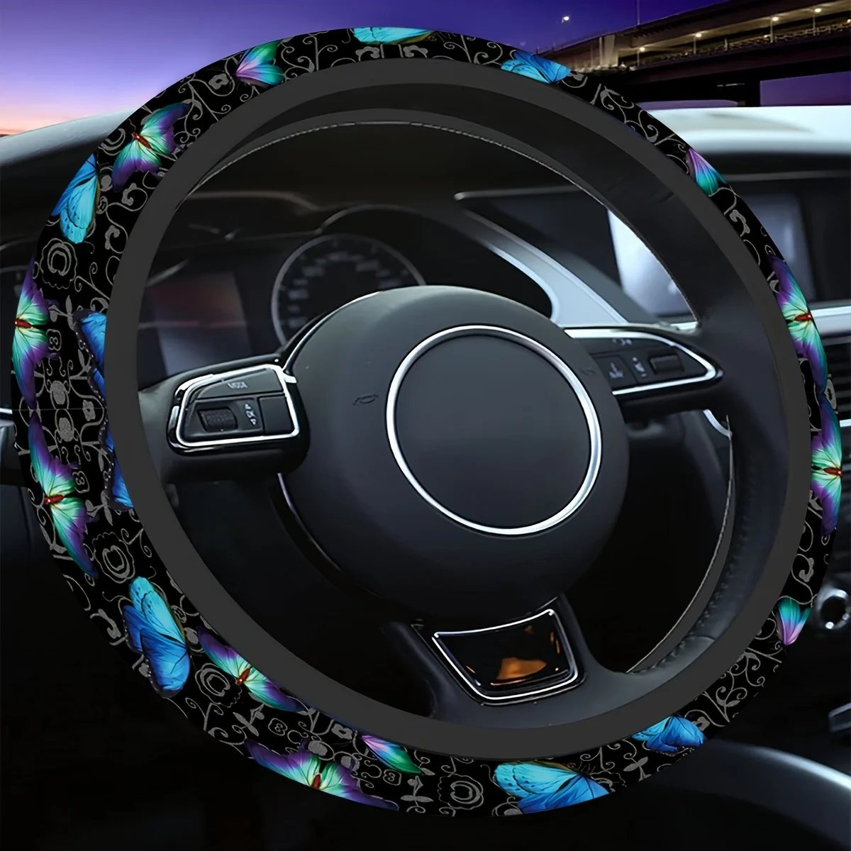 Butterfly-Print-Car-Steering-Wheel-Cover-Car-Steering-Wheel-Protector ...