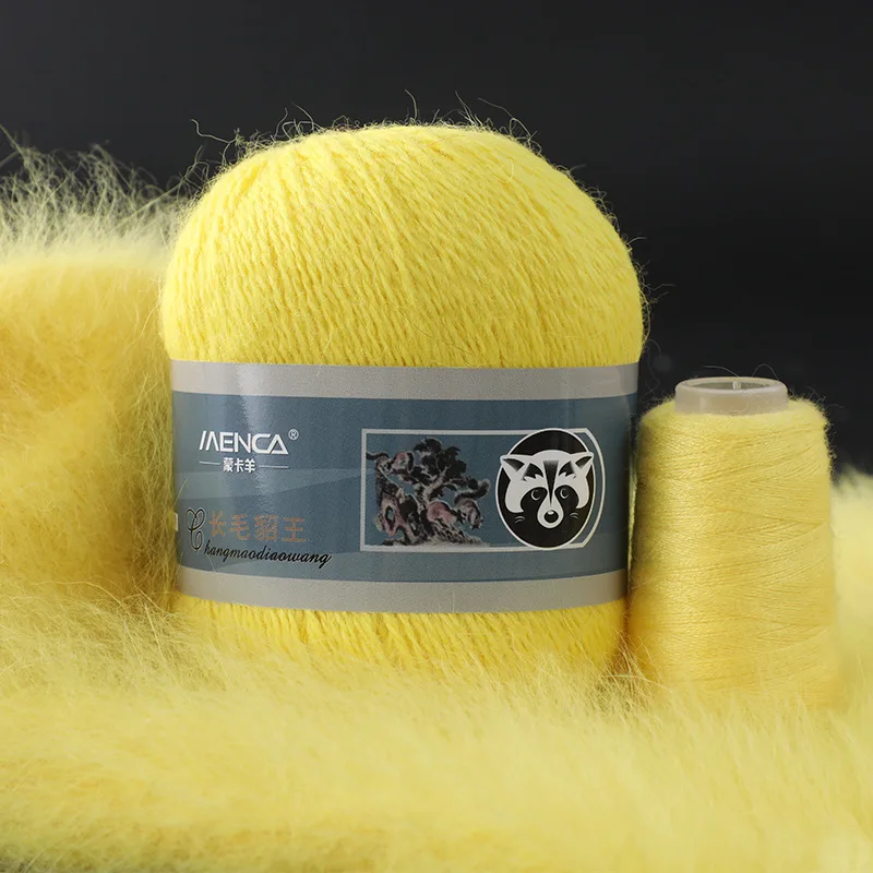 Long Hair Mink Yarn 5 Packs Hand Knitted Woolen Thread Angora Rabbit ...