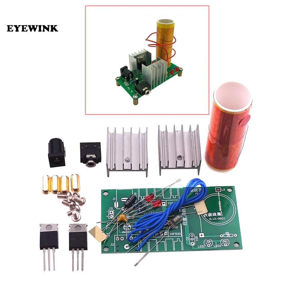 15w Mini Tesla Coil Plasma Speaker Kit Music Wireless Transmission ...