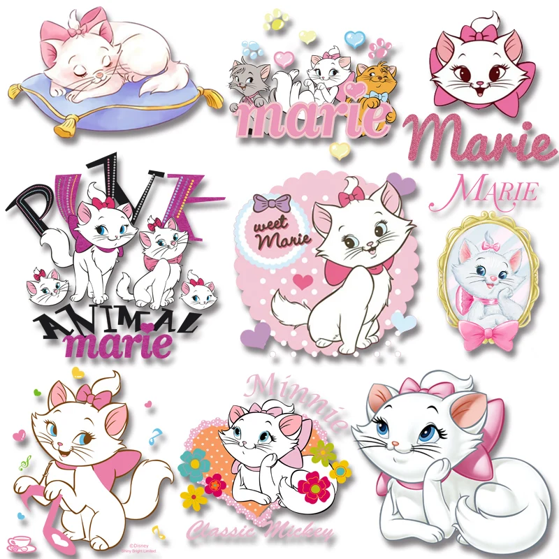 Marie-Cat-Pink-Cats-Iron-on-transfers-Heat-Transfer-Stickers-Patches-for-Clothes-Thermal ...