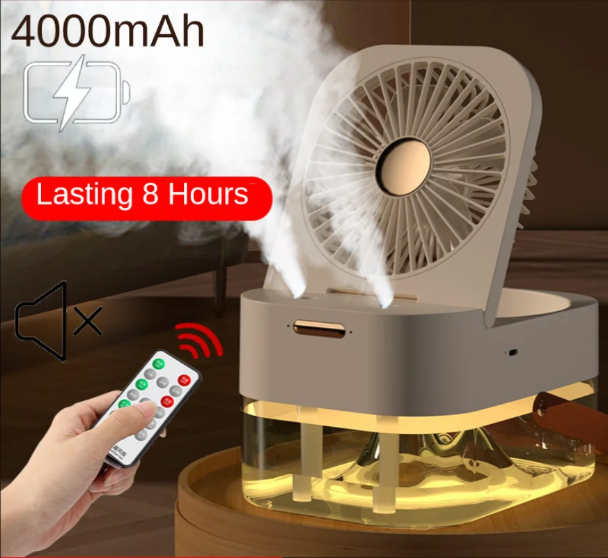 Humidifier-Spray-Fan-Rechargeable-4000mAh-Portable-Fan-2-5L-Air-Cooler ...