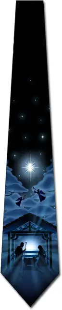 Christmas Necktie Three Rooker Nativity Scene Necktie - Christmas ...