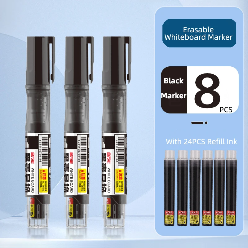 32pcs-set-Erasable-White-BoardMarker-Pen-Dry-Erase-Refillable-Ink ...