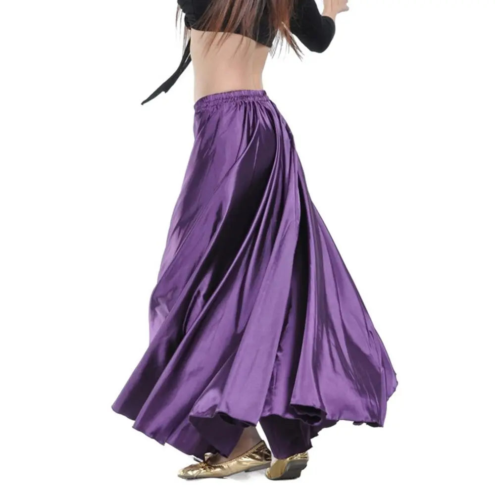 Shining-Satin-Long-Spanish-Skirt-Swing-Dancing-Skirt-Belly-Dance-Skirt ...