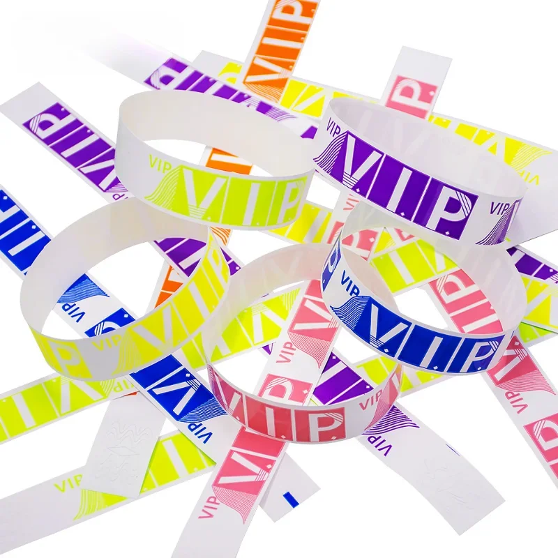 100pcs Waterproof Party Paper Tear-Resistant Bracelet with Sticky ...