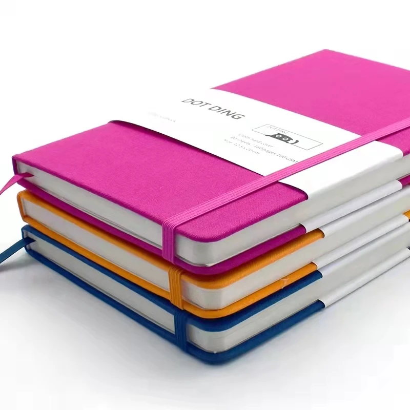 A5 Cloth Cover Dotted Notebook Journal 100 GSM Ivory White Paper Diary ...