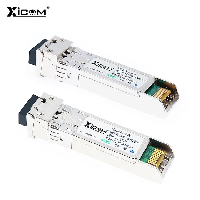 1 Pair 20km LC SFP Module 10G SFP+ Optic Fiber Module Simplex Fiber ...