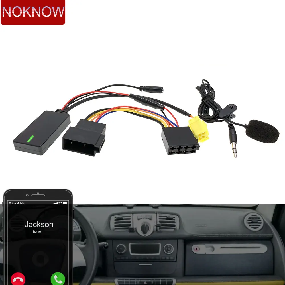 6Pin-Car-Bluetooth-Aux-Audio-Adapter-Microphone-Handsfree-Cable-for ...