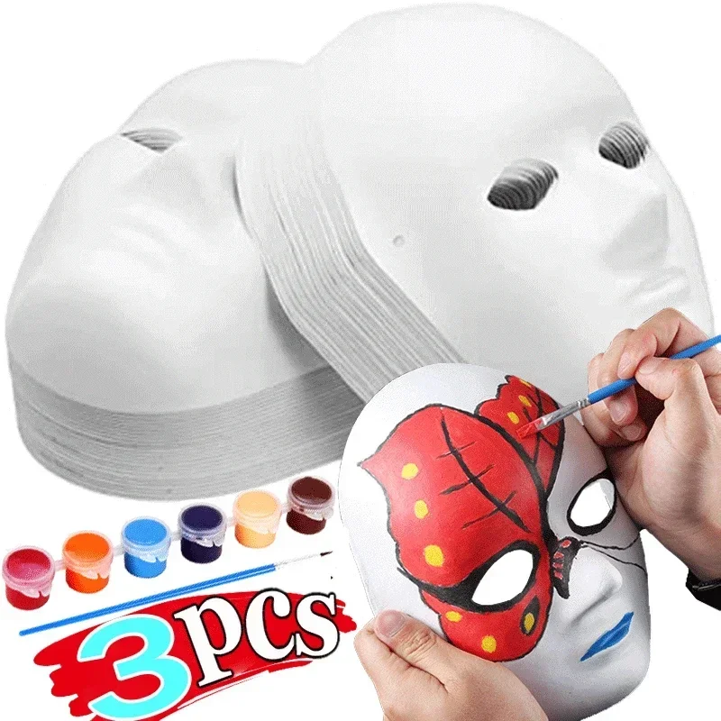 3PCS-DIY-Full-Face-White-Masks-Halloween-Costumes-DIY-Blank-Paper ...