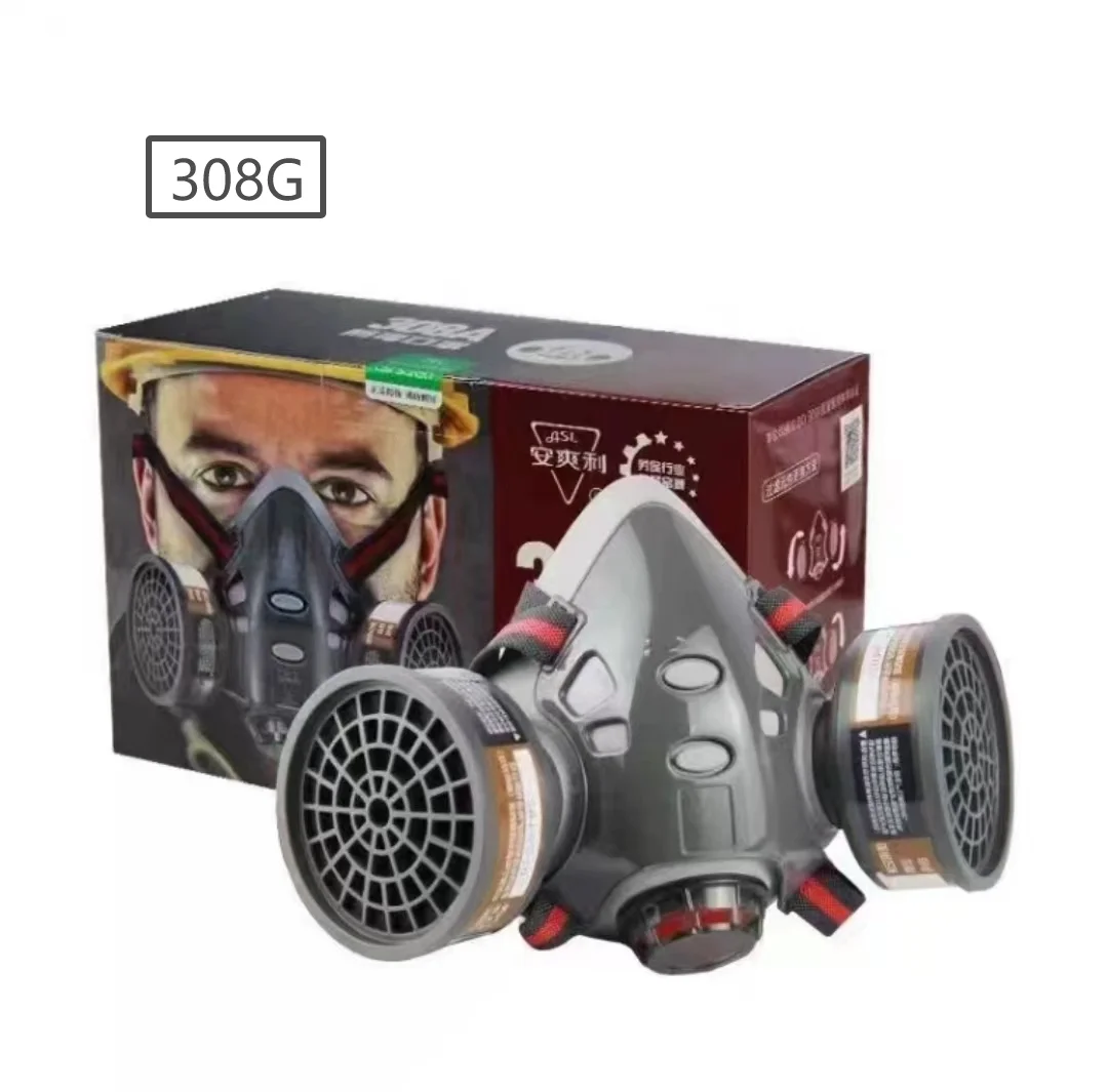 RespiratorFull Face Gas Mask With Safety Glasse Spray Paint Chemical ...