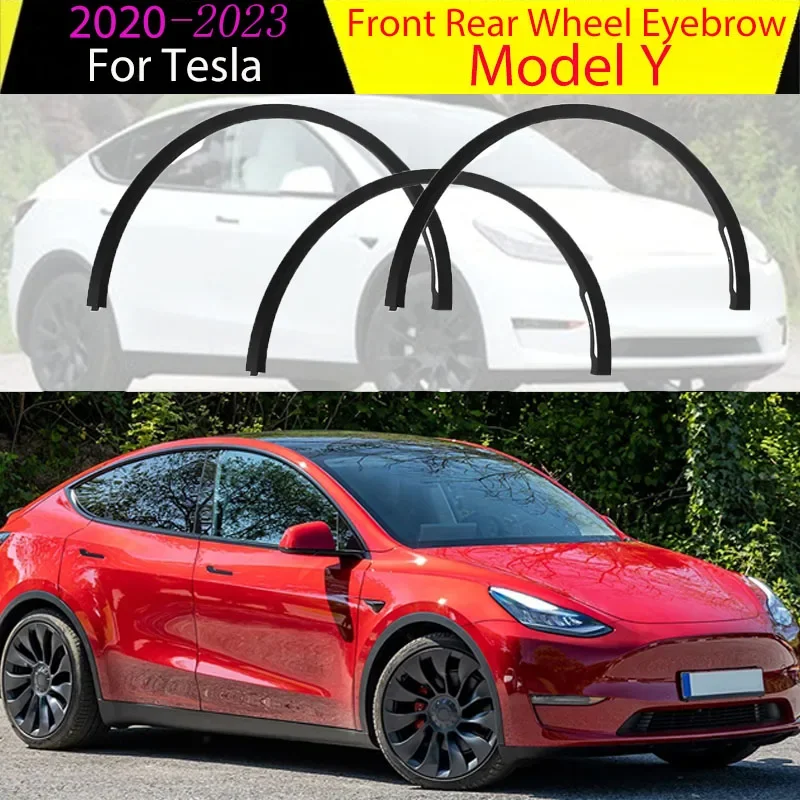 Mudguards, for Tesla Model Y 2020-2023 Front Rear Left Right Wheel Eyebrow Fender Flare 1494185 ...