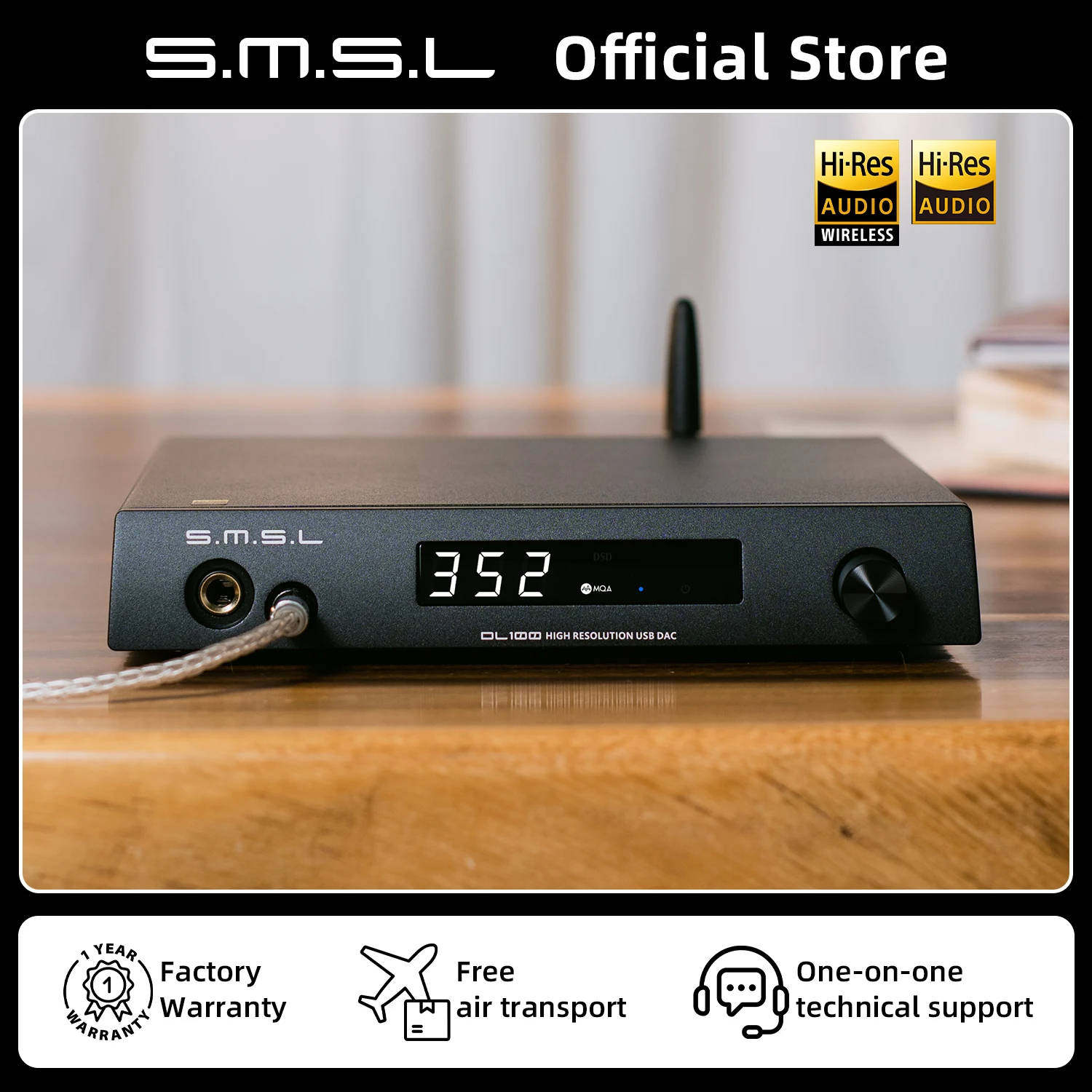 SMSL-DL100-Audio-DAC-CS43131-OPA1612-XU316-BT5-1-MQA-CD-DSD256-32bit ...