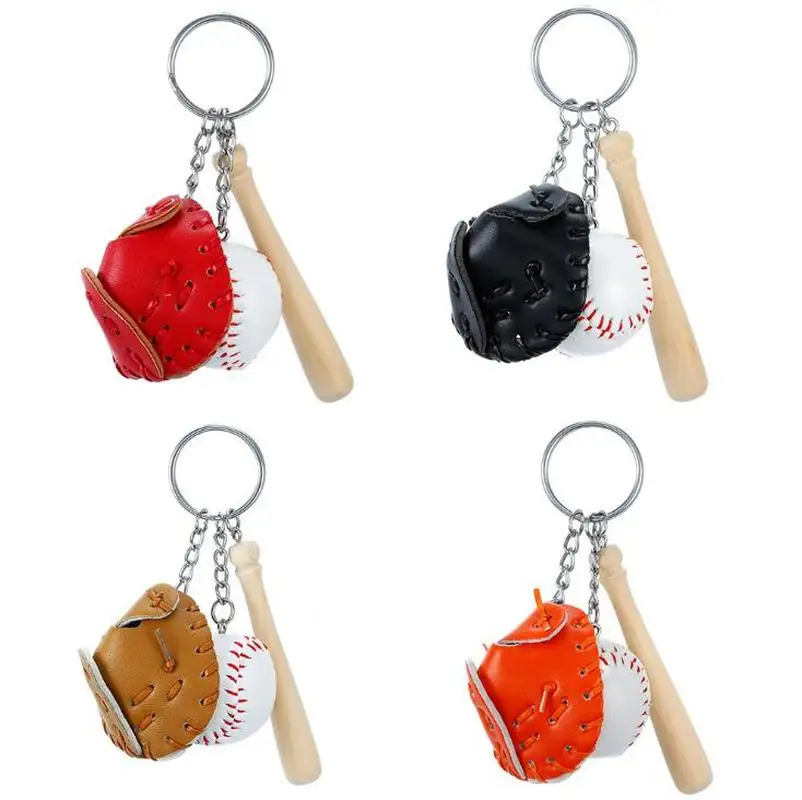 Creative-Keychain-Glove-Baseball-Bat-PU-Leather-Baseball-Keyring-Sport ...
